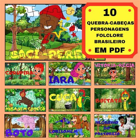 Quebra Cabe As Dos Personagens Do Folclore Brasileiro Lojinha