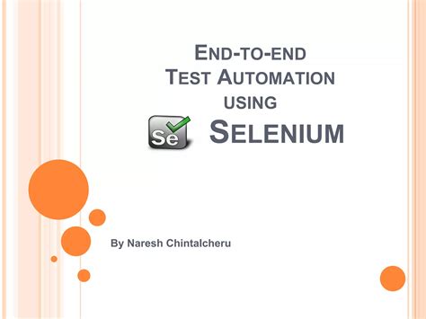 Automation Testing Using Selenium PPT