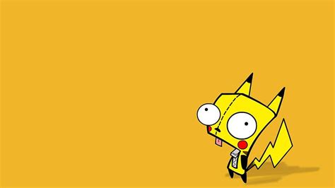 Invader Zim Gir Pokemon Pikachu Yellow Cute Invader Zim HD Wallpaper