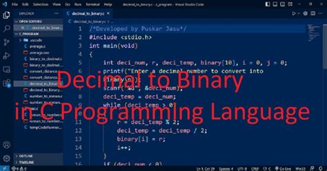 How To Convert Decimal To Binary In C Programming Language