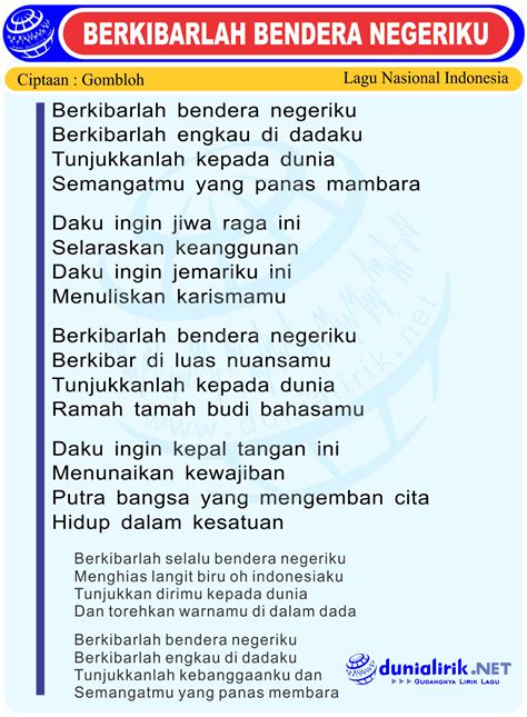 Info Menarik Incredible Lirik Lagu Merah Putih Berkibarlah Bendera
