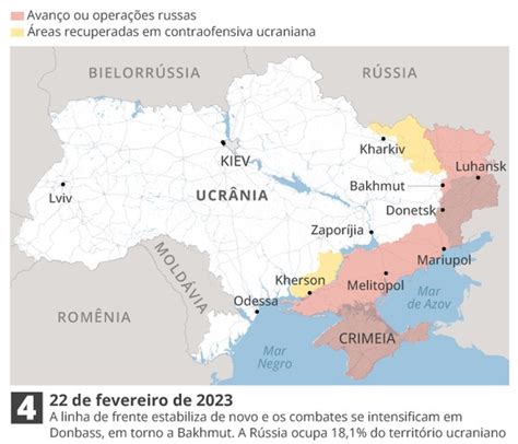 Guerra na Ucrânia entenda o primeiro ano do conflito em quatro mapas