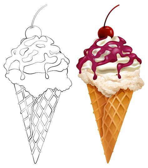 Free Vector Delicious Ice Cream Cone Illustration
