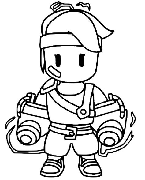 Coloriage Stumble Guys Kayo Rayo dessin gratuit à imprimer