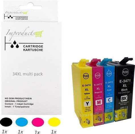Improducts Inkt Cartridges Alternatief Epson 34 XL 34XL T3471 Set Bol