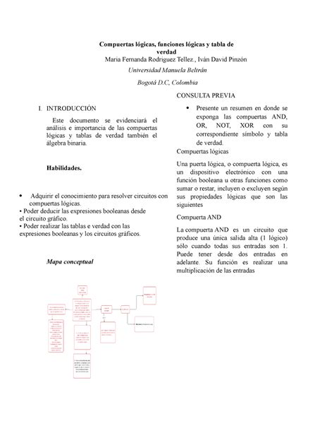Guia Guia Practica Compuertas L Gicas Funciones L Gicas Y Tabla