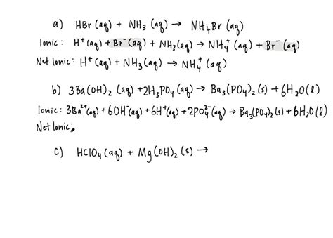 the 5 net ionic equation far the reaction of naqh wit… solvedlib