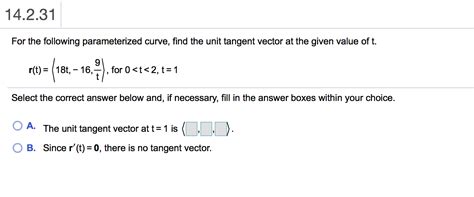 solved 14 2 31 for the following parameterized curve find
