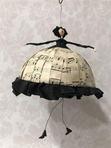 Pappmache Paper Art Dancer Para Colgar Etsy Book Page Art Old Book