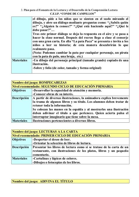 3 Juego Y Actividades De Animacion A La Lectura Lectura Lectura Y