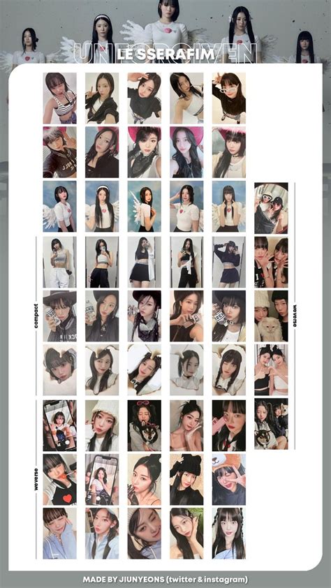 LESSERAFIM UNFORGIVEN OT5 ALL PHOTOCARDS TEMPLATE Manualidades