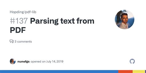 parsing text from pdf · issue 137 · hopding pdf lib · github
