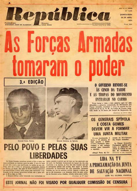 Rio dos Bons Sinais Pedaços de vida O meu 26 de Abril de 1974
