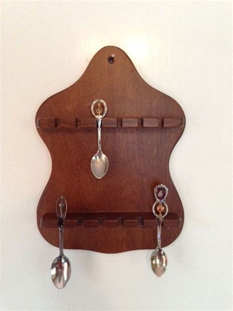 Spoon Rack For Souvenir Spoons Vintage Small Wood Etsy Bottle