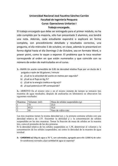 Trabajo Encargado 1 OU I 2022 Universidad Nacional José Faustino