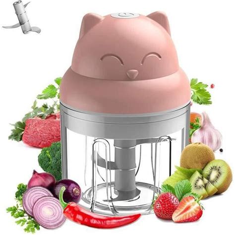 Mini Hachoir Électrique 250ML Presse ail Électrique Sans Fil Mixeur