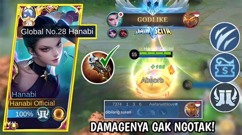 HANABI NEW EMBLEM BUILD TERSAKIT DAMAGENYA GAK NGOTAK TOP GLOBAL