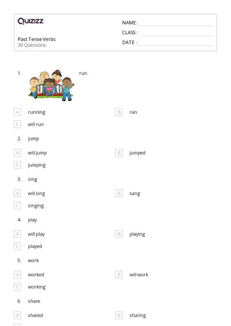 50 Past Tense Verbs Worksheets On Quizizz Free Printable