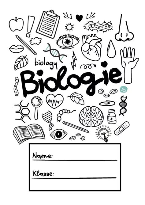 Biology Cover Page Aesthetic Erdkunde Deckblatt Deckblatt Schule