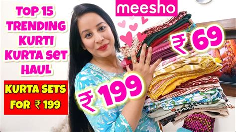 Huge Meesho Kurti Haul Starting Rs 69TryOn Haul Meeshokurtihaul