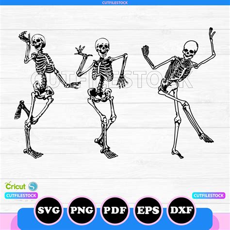 Dancing Skeletons Svg Png Eps Dxf Cricut Funny Dancing Skeletons Svg