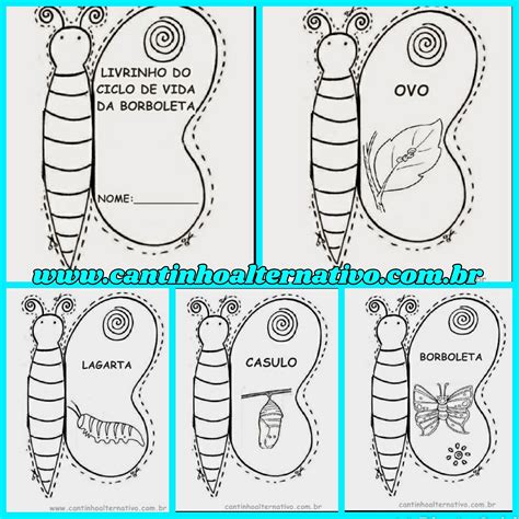 Livrinho Do Ciclo De Vida Da Borboleta Para Imprimir Cantinho Alternativo