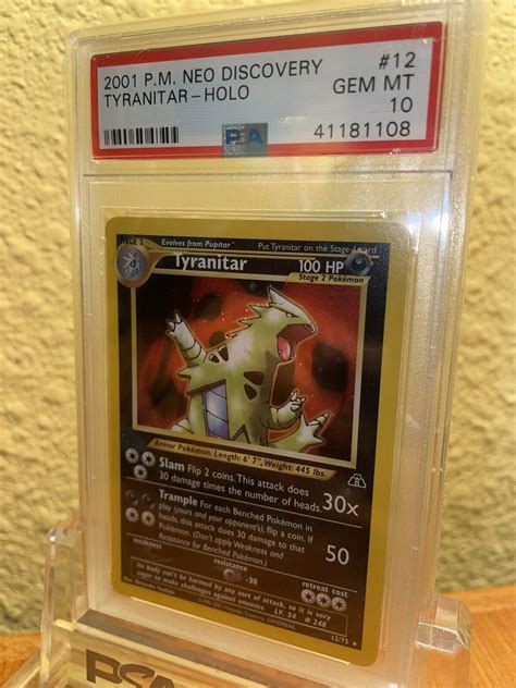 2001 Neo Discovery Tyranitar Holo 12 PSA 10 EBay