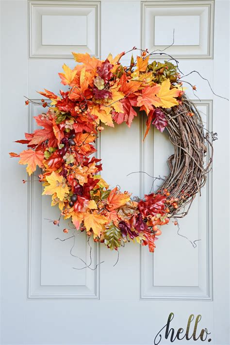 Brambly And Bright Leafy Fall Wreath DIY StoneGable