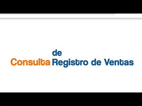 CÓMO CONSULTA EL REGISTRO DE VENTA YouTube