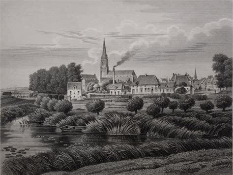 Doesburg J L Terwen Antieke Staalgravure Prent Hart