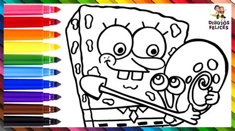 Dibuja Y Colorea A Bob Esponja Y A Gary El Caracol Dibujos Para