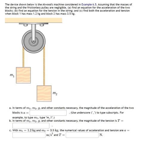 Solved The Device Shown Below Is The Atwood S Machi