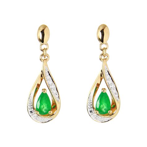 Boucles D Oreilles Emeraude Bijoux En Or Blanc Ou Or Jaune