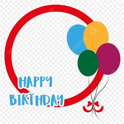 Feliz Cumplea Os Con Marco Rojo Y Globos Gratis Png Vector Png