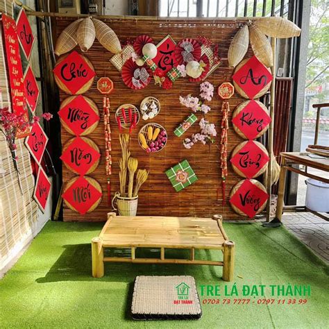 Ý Tưởng Trang Trí Tết Trong Nhà Đẹp 2024 Bằng Mây Tre