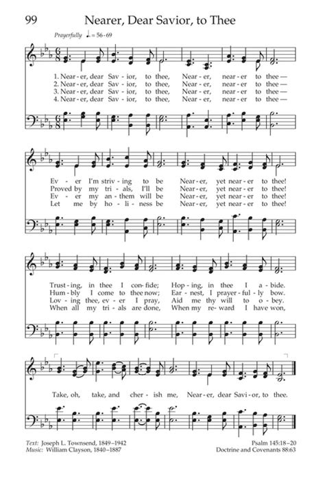 Nearer Dear Savior To Thee Hymnary Org
