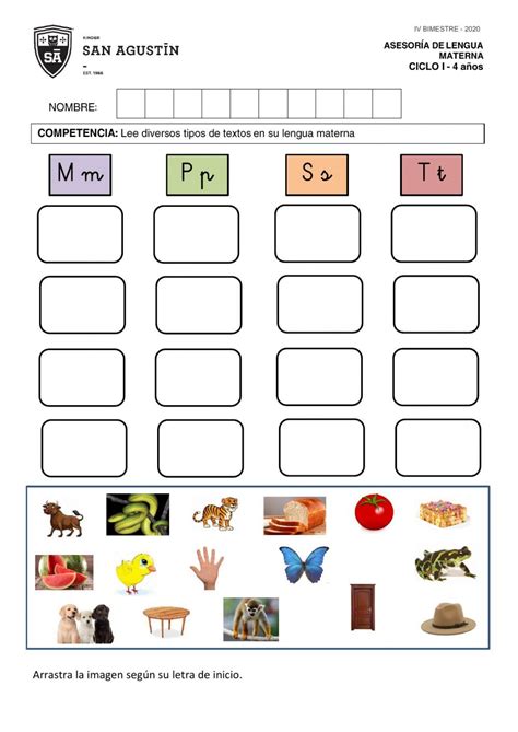 Letras M P S T Worksheet In School Subjects School Online