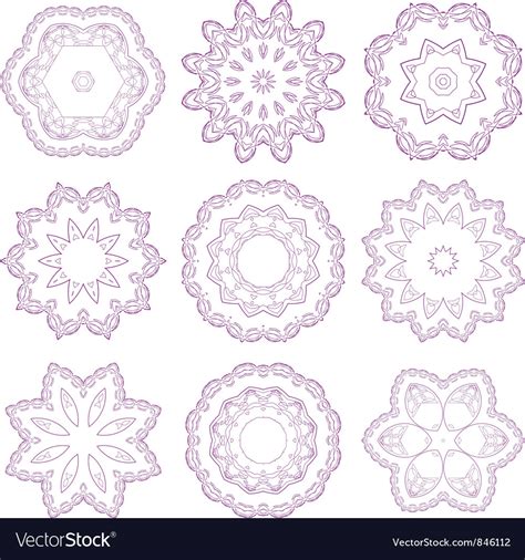 Set Of Decorative Rosettes Royalty Free Vector Image