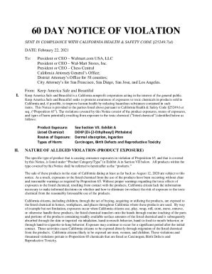 Fillable Online Oag Ca Oag Ca Gov Files Prop6560 DAY NOTICE OF