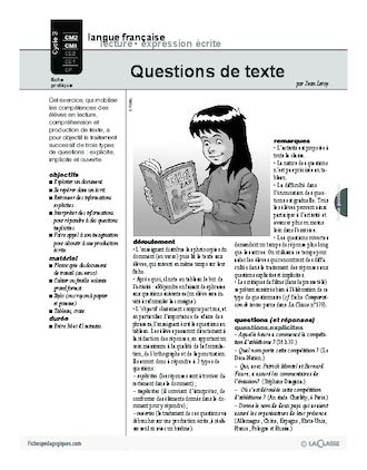 Lecture Compréhension Ce1 Texte Et Questions Pdf Texte Préféré