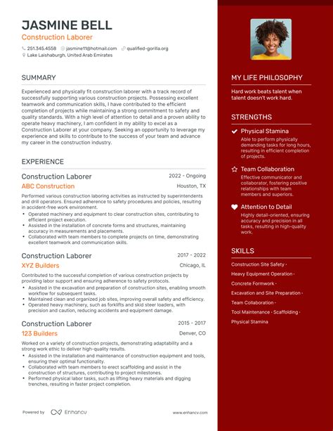 3 Construction Laborer Resume Examples How To Guide For 2024