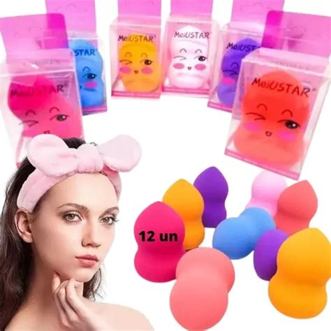 Kit Esponja Para Maquiagem Faixa Tiara Maquiagem Cabelo