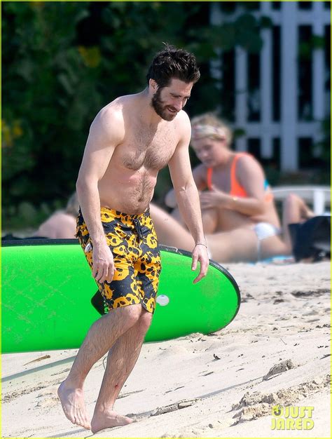 Photo Jake Gyllenhaal Goes Shirtless In St Barts Takes Surfing Lesson