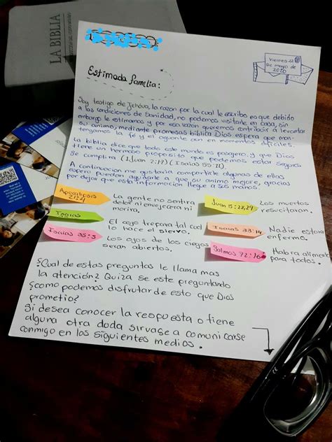Idea de como realizar una carta de predicación Letter Writing Samples