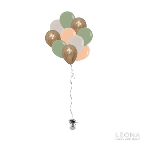 10pc Latex Balloon Bouquet Chrome Plain Colour Leona Party And Home