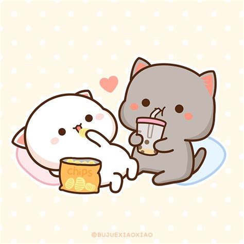 Pin En Peach And Goma Mochi Cat