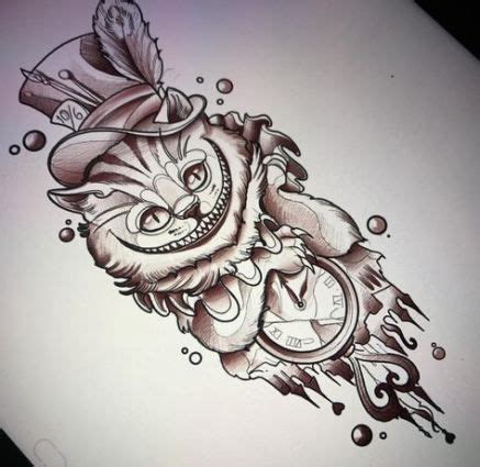 Cheshire Cat Tattoo Designs Simple Small Meaningful Ideas