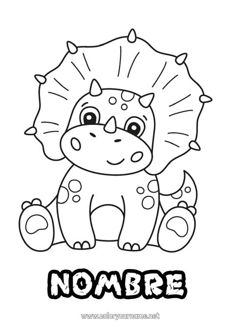 Nº de colorear 1434 Lindo Dinosaurios Animales