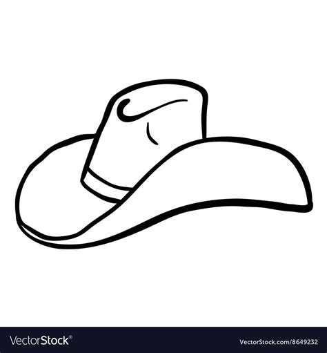 Black And White Cowboy Hat Cartoon Royalty Free Vector Image