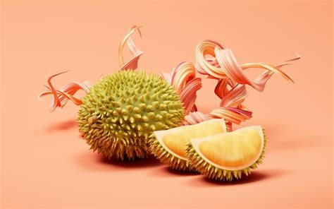 Premium Photo The Fruit Durian Delicious Fruit 3d Rendering